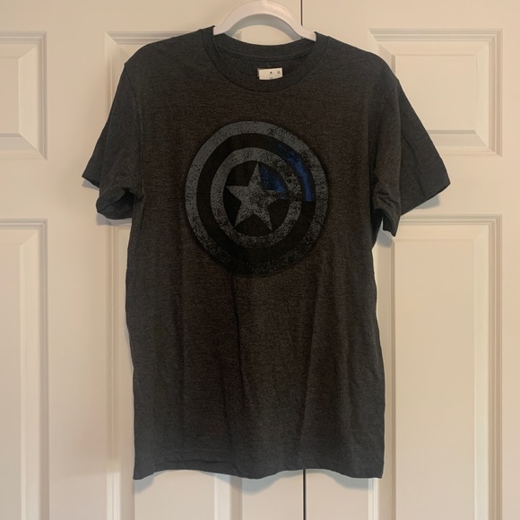 Marvel | Shirts | Faded Gray Marvel Captain America Tee | Poshmark